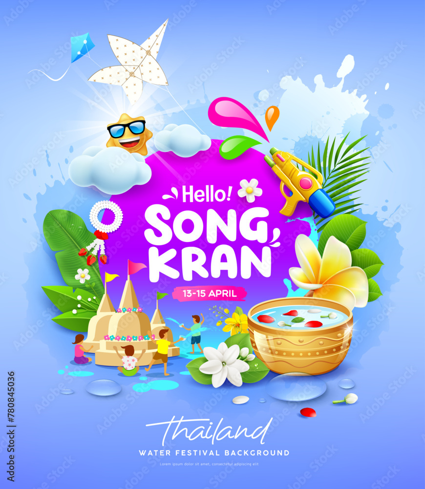 Songkran water festival thailand, Children playing with sand pagoda ...