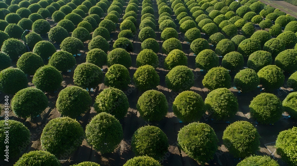 Evergreen buxus or box wood nursery in Netherlands, plantation of big ...