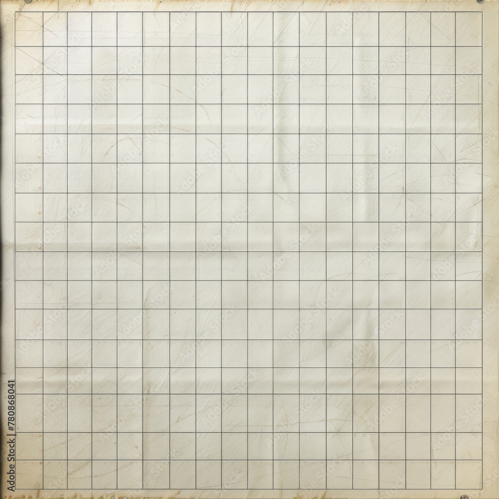 Blank grid paper texture with aged edges isolated on white background ...