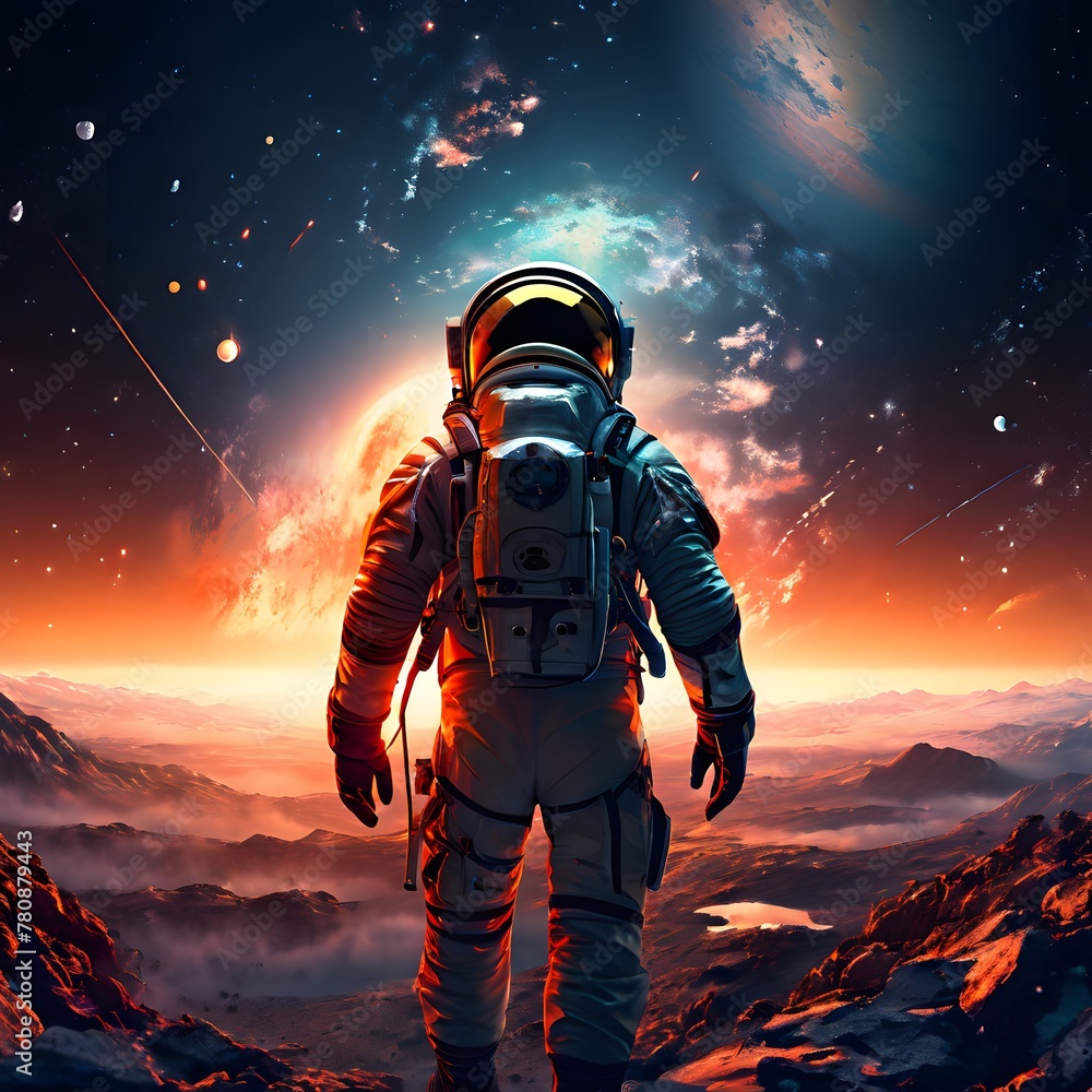 With a steady hand and a resolute heart, the astronaut charts a course ...