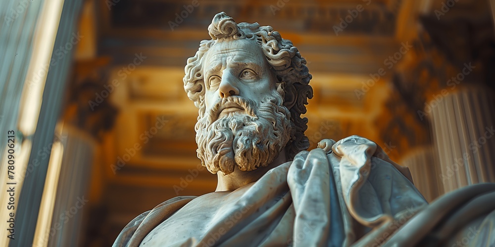 Zeus statue, ancient Greek mythology god Stock Illustration | Adobe Stock