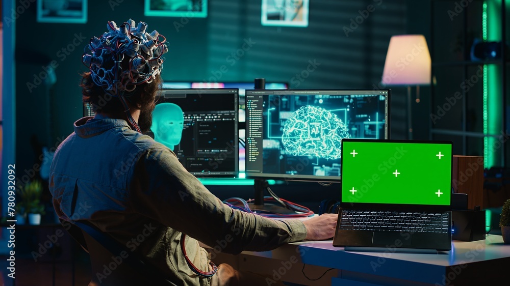 It Admin Coding And Using Eeg Headset To Upload Brain Into Green Screen