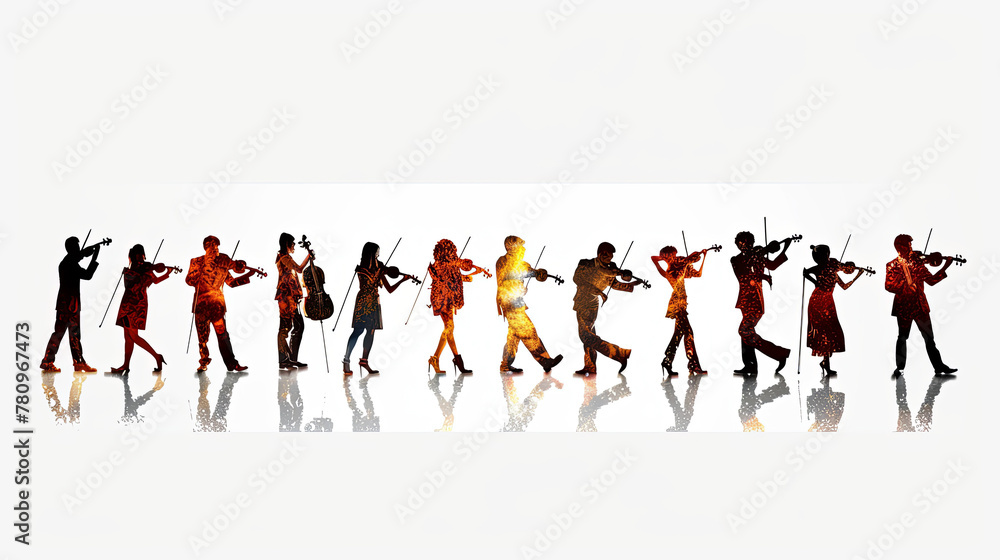 In the image, a group of musicians pose for a photo, their instruments ...