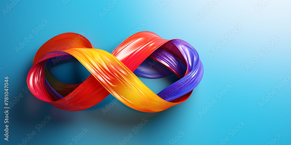 World autism awareness day background. Rainbow colored infinity symbol ...
