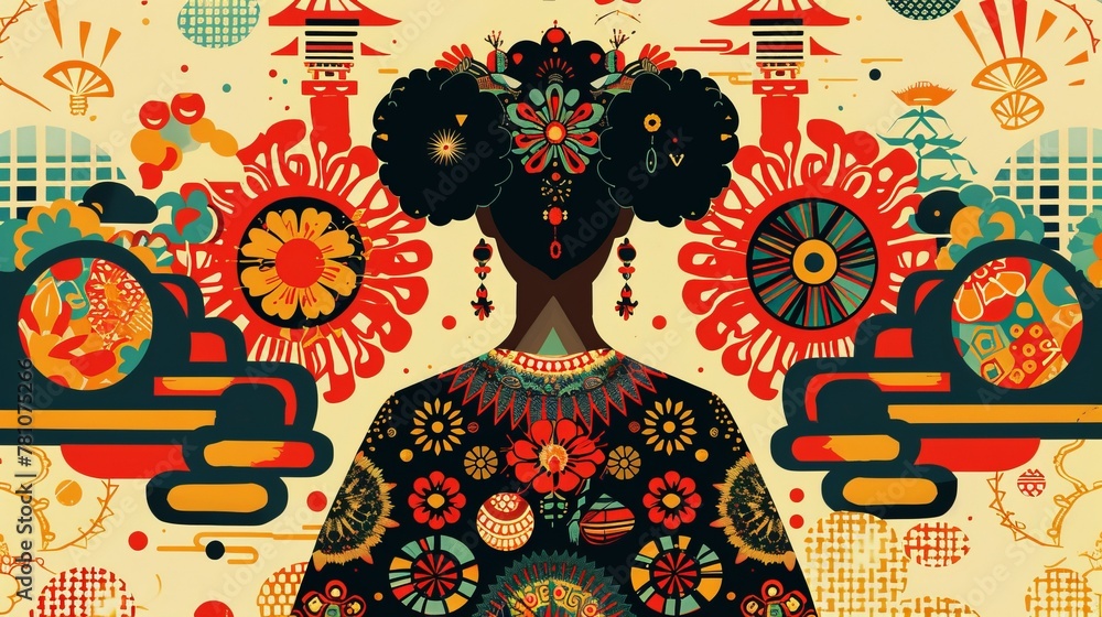 an image that merges iconic elements from various global pop cultures ...