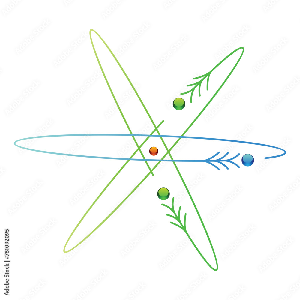 Atom symbols of nuclear energy icon. Scientific research and molecular ...