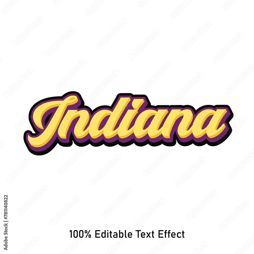 Indiana text effect vector. Editable college t-shirt design printable ...