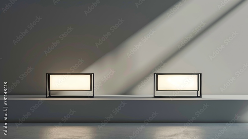 Stock-Illustration „A modern mockup of a metal stand for identification ...