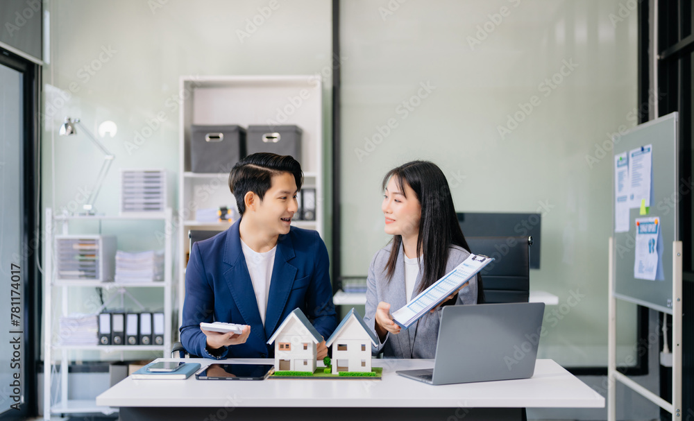 Balancing the property sector The real estate agent is explaining the ...