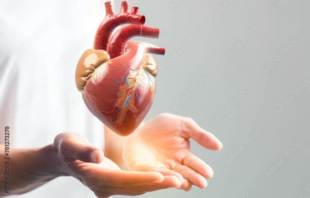 A person holds out their hands with a floating illustration of the ...