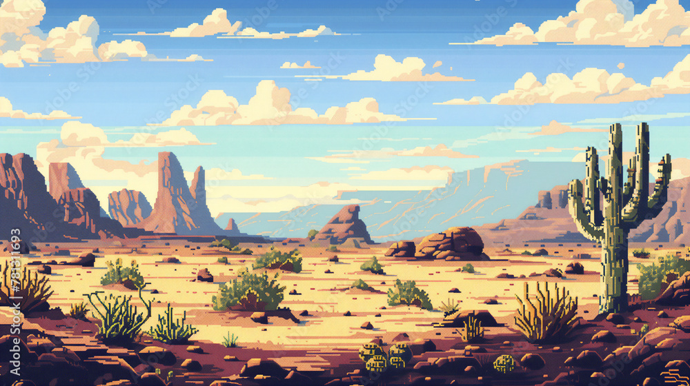 pixel art of drought desert dungeon background battle scene in RPG old ...