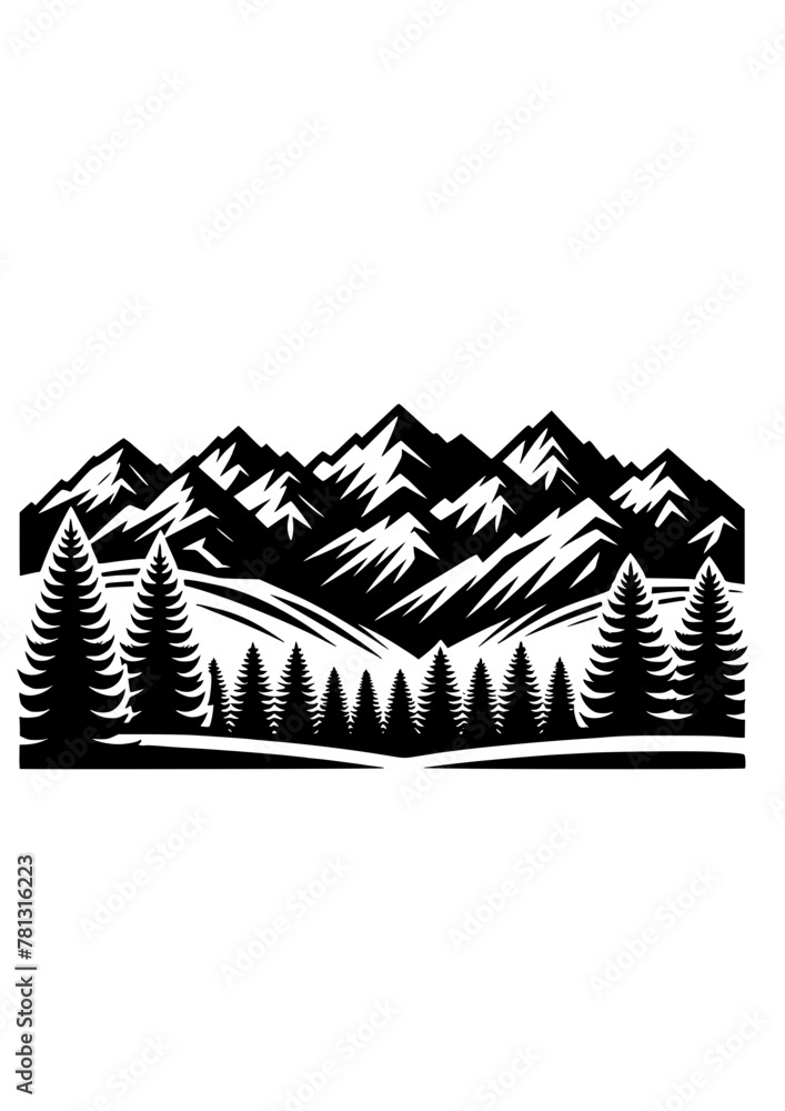 Стоковий вектор Mountains SVG, Cricut File, Silhouette Cut Files ...