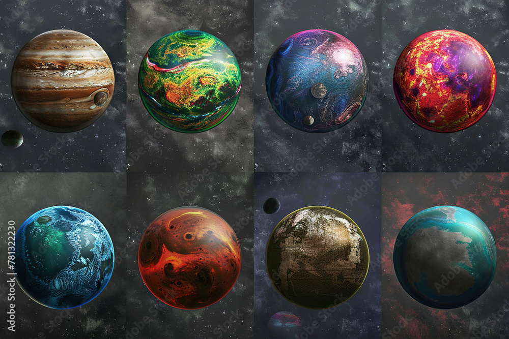 Generative ai on theme of parade of planets in solar system, bright ...