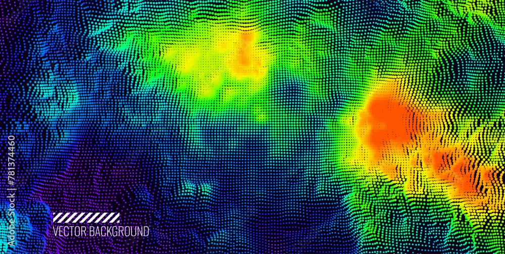 Heat Map Background. Infrared Thermal Camera Landscape Scan ...