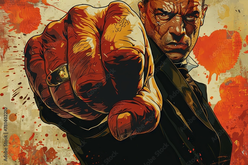 The gleam of a polished brass knuckle duster catches the light as a ...