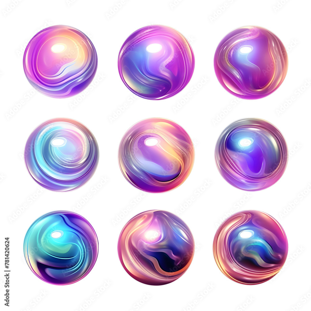 3d chrome y2k metal elements. Chrome spheres Y2K, mercury shape 3d set ...