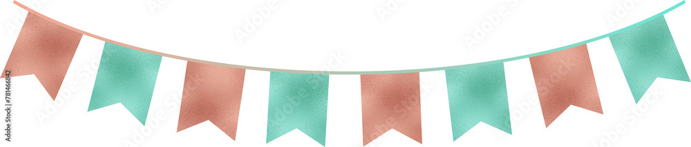 Colorful bunting flags with a shimmering foil texture for birthday ...