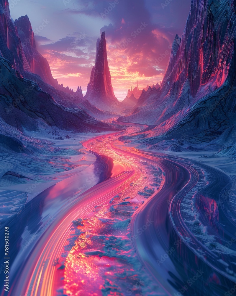 The fantasy of a sunset ignites the imagination, filling the sky with ...