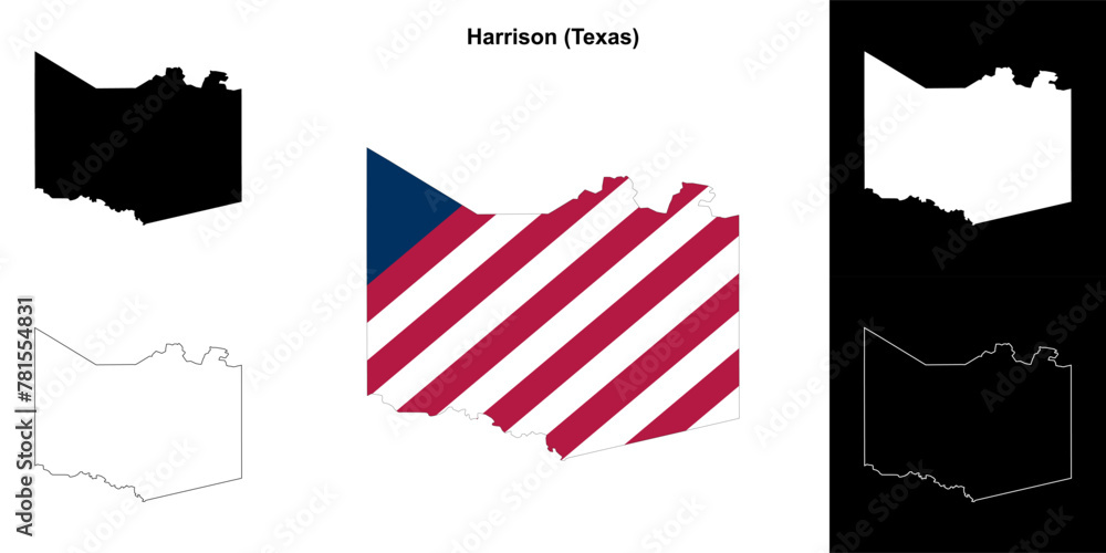 Harrison County (Texas) outline map set Stock Vector | Adobe Stock