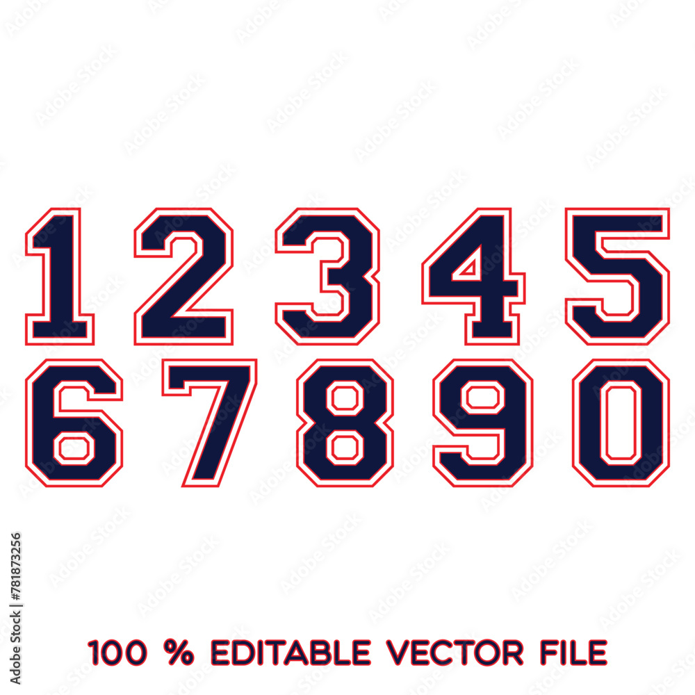 Sport Jersey Numbers Vector and Clip Art Stock Vector | Adobe Stock