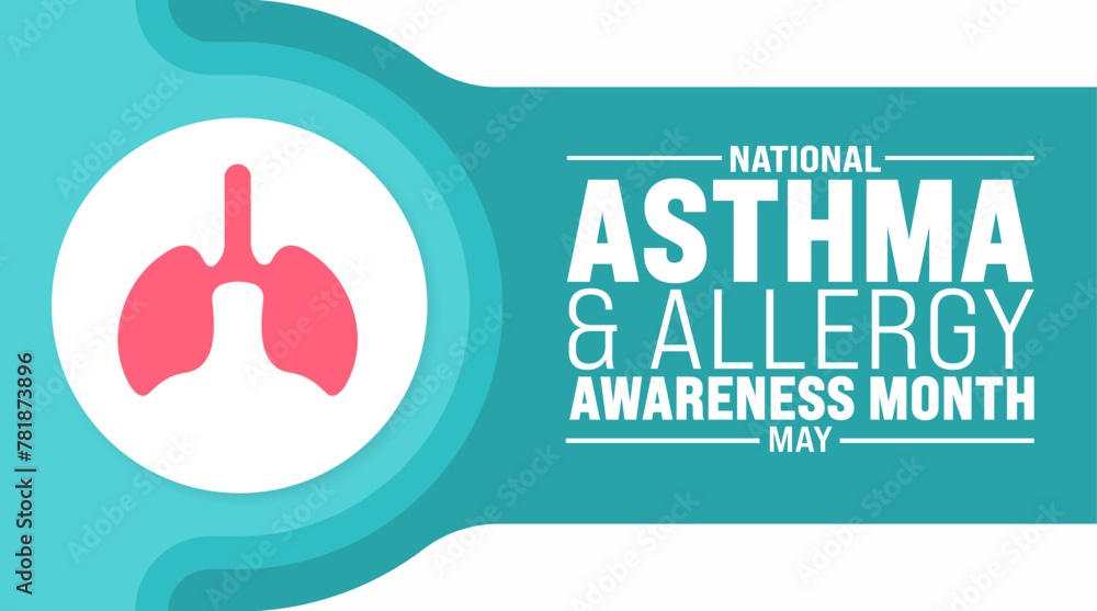May is Asthma and Allergy Awareness Month background template. Holiday ...