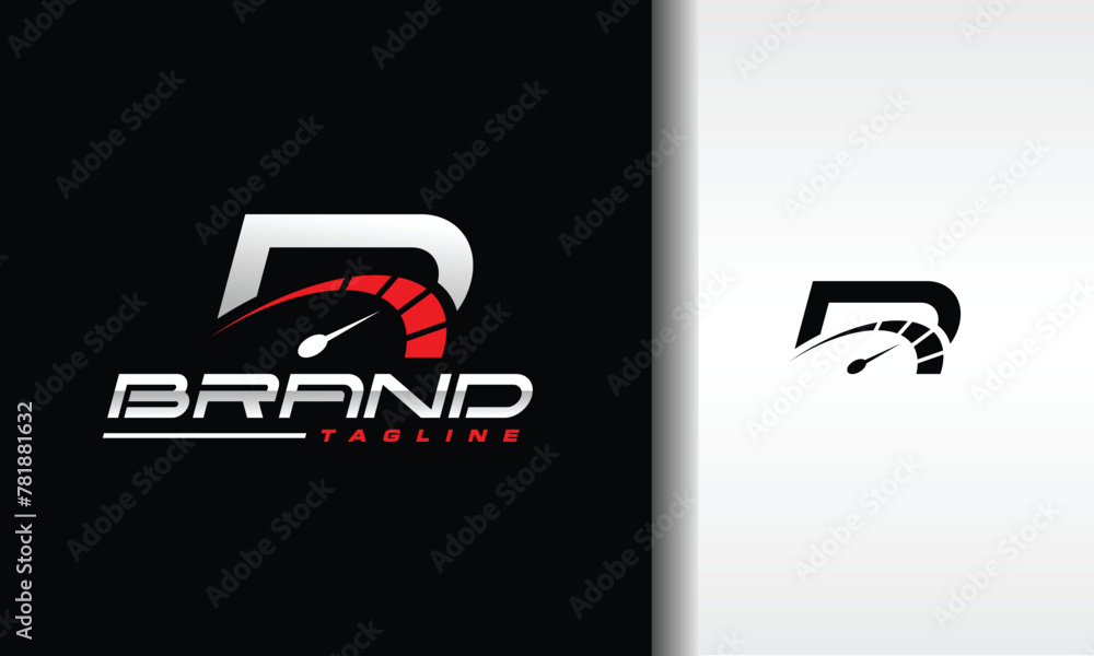 letter D speedometer logo Stock Vector | Adobe Stock