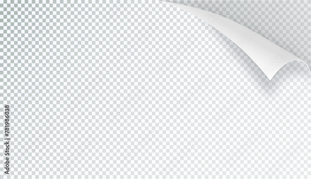 Curly Page Corner realistic illustration. Curled corners set. Paper ...