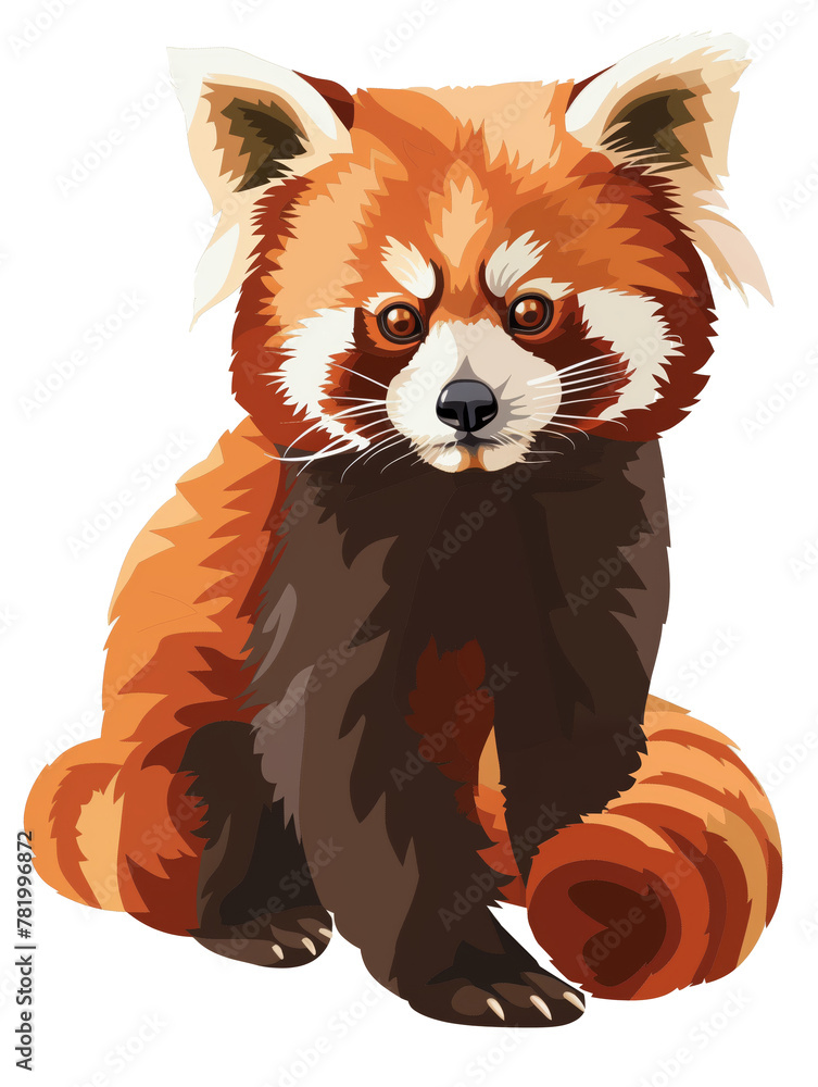 Cute Red panda illustration isolated on white transparent background ...