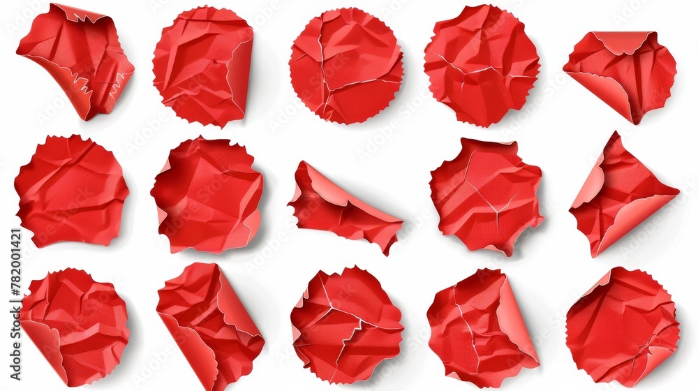 An illustration set of three plastic round and rectangular badges ...