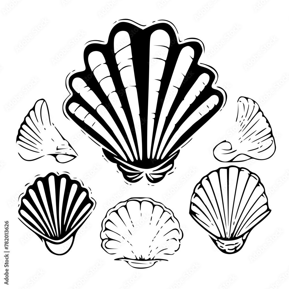 Image vectorielle Stock Seashells svg, Seashell svg file, Ocean svg ...