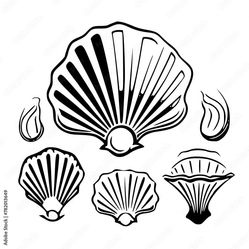 Стоковое векторное изображение «Seashells svg, Seashell svg file, Ocean ...