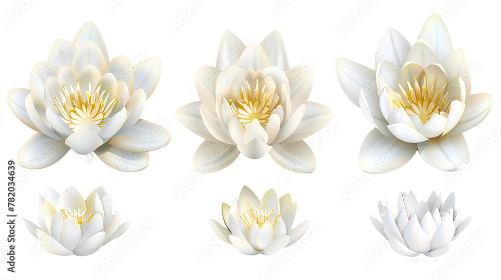 Lotus flower digital art in vibrant 3D, isolated on transparent ...