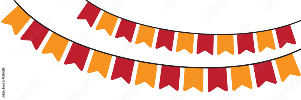 Cinco de mayo bunting element flags set. Mexican papel picado paper cut ...