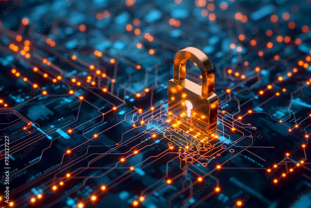 Cybersecurity and data protection concept. Creative background of ...