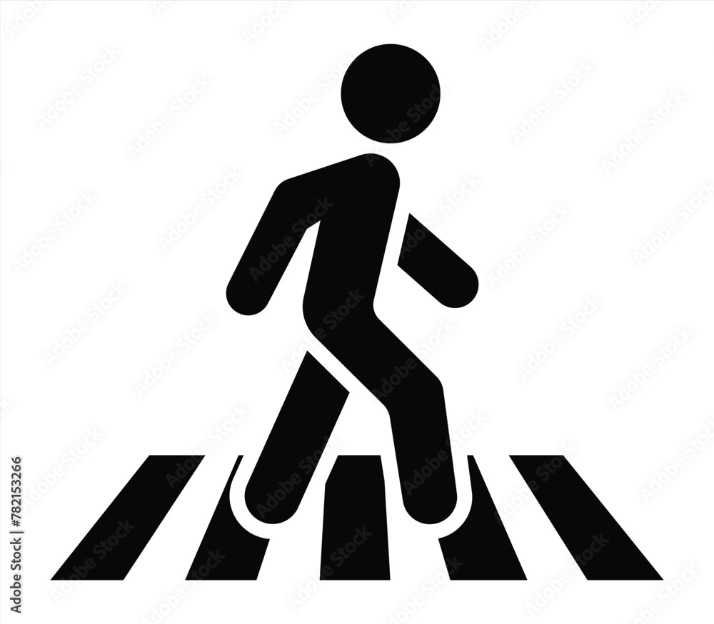 pedestrian crossing flat icon, zebra crossing. cross walk vector icon ...