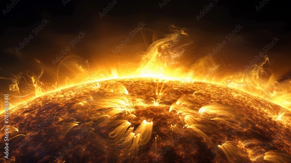 Intense Solar Flare: Powerful Energy and Celestial Phenomenon Stock ...