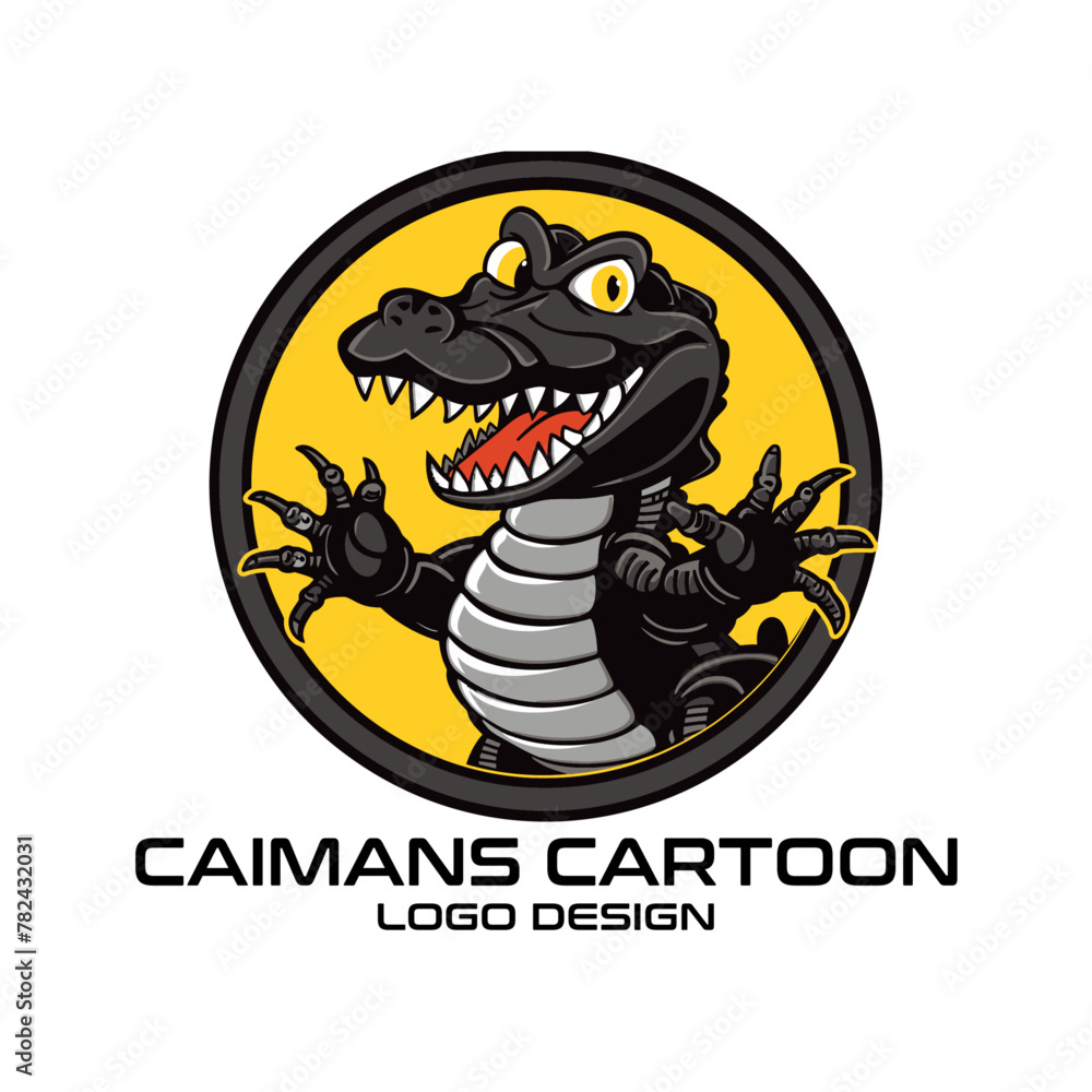 Caimans Cartoon Vector Logo Design Stock Vector | Adobe Stock