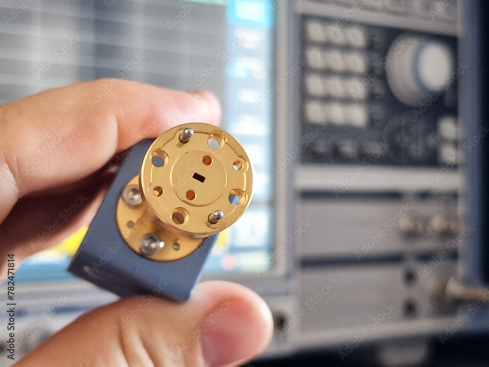 Microwave waveguide with flange connector Stock Photo | Adobe Stock