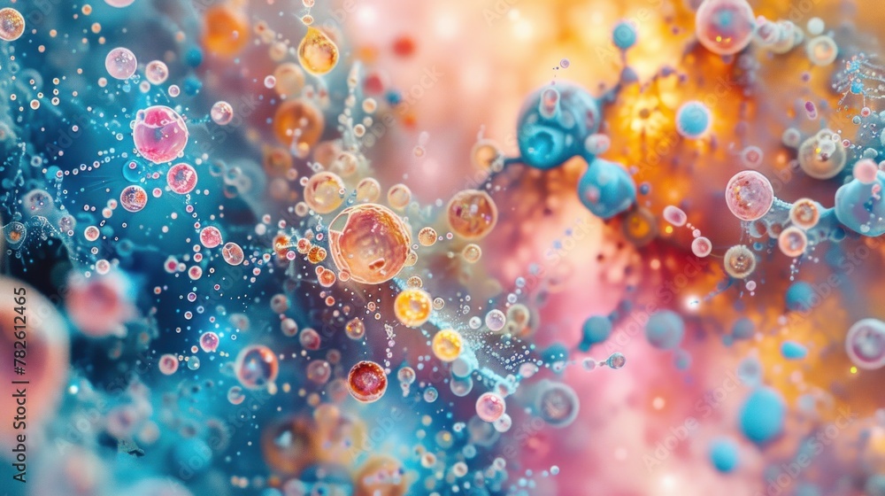 Macro photo of a microscope slide showing the complex molecular ...