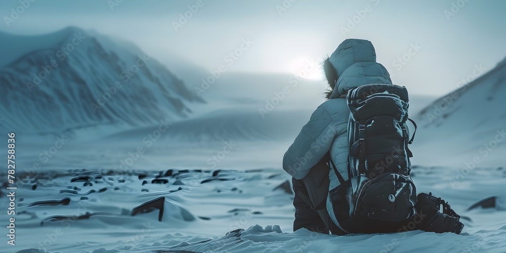 Intrepid Scientist Braving the Frozen Expanse of the Arctic Wilderness ...