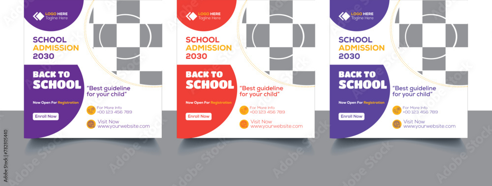 School Admission Social Media Post Banner Promotion Ads | Educational ...