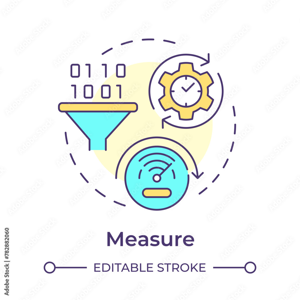 Sigma measure multi color concept icon. Business control, quality ...