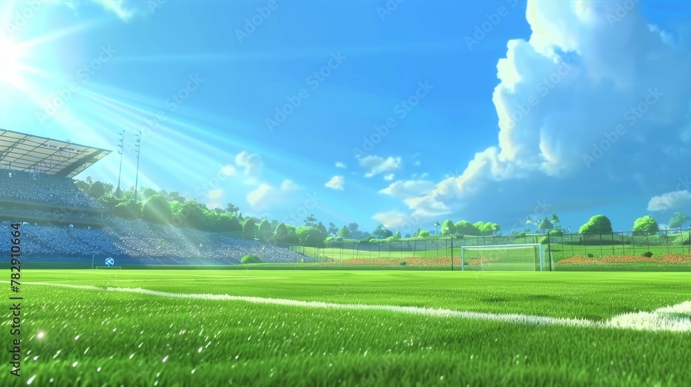 Soccer field in anime style. Stock Illustration | Adobe Stock