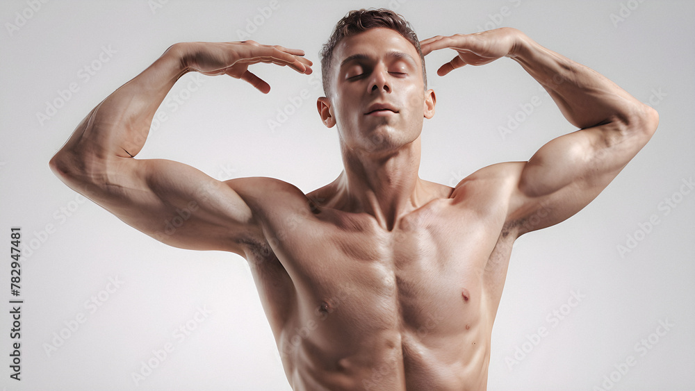 Unleashed Power: Shirtless Dancer Captures Raw Energy in a Dynamic Pose ...