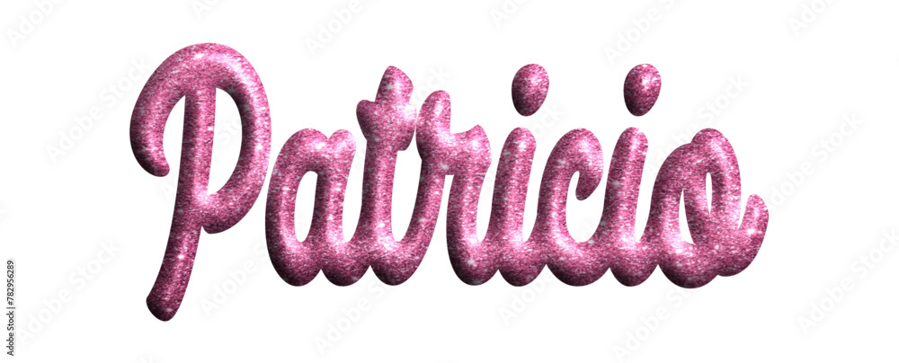 Patricia - pink glitter color - female name - three-dimensional effect ...