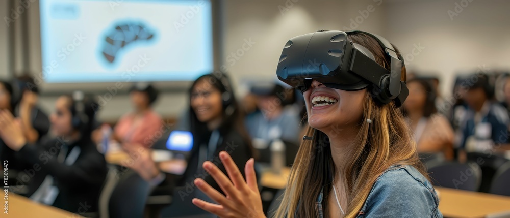 Interactive virtual reality classroom, students from around the globe ...