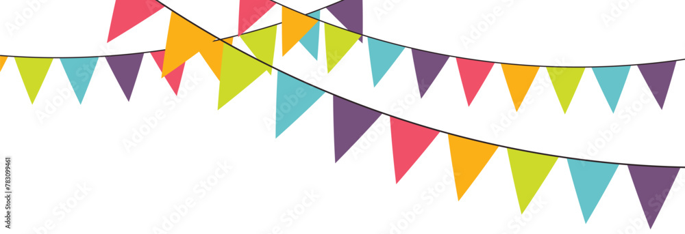 Continuous line drawing of garland. Vector illustration. isolated on ...
