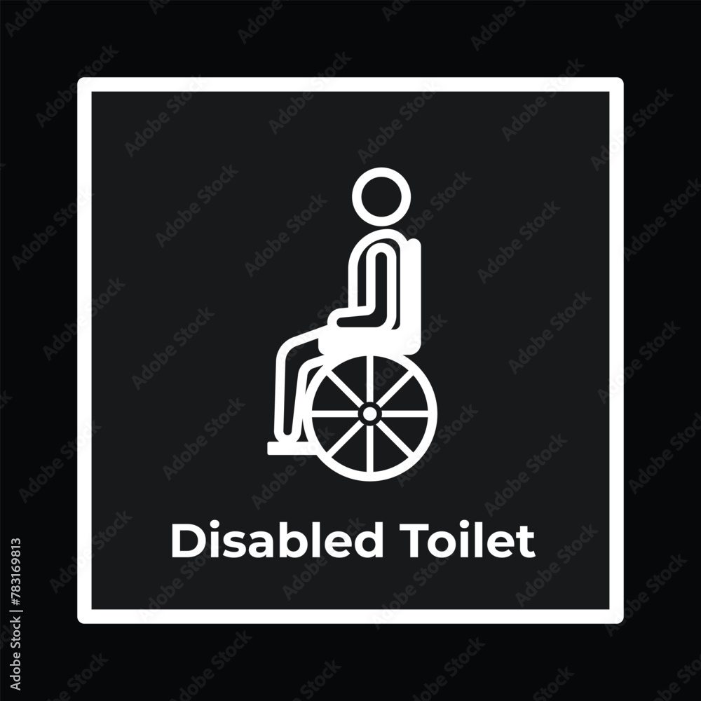 Disabled accessible toilet sign age white shadow silhouette vector ...