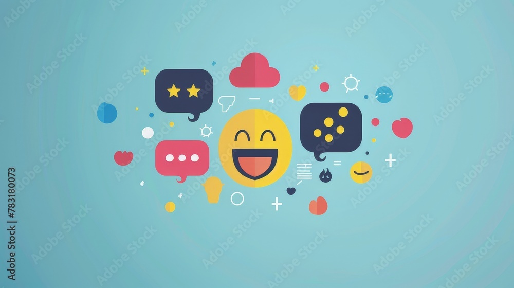 Stock-Illustration „Emotion Expression Online: Emojis and Symbols ...