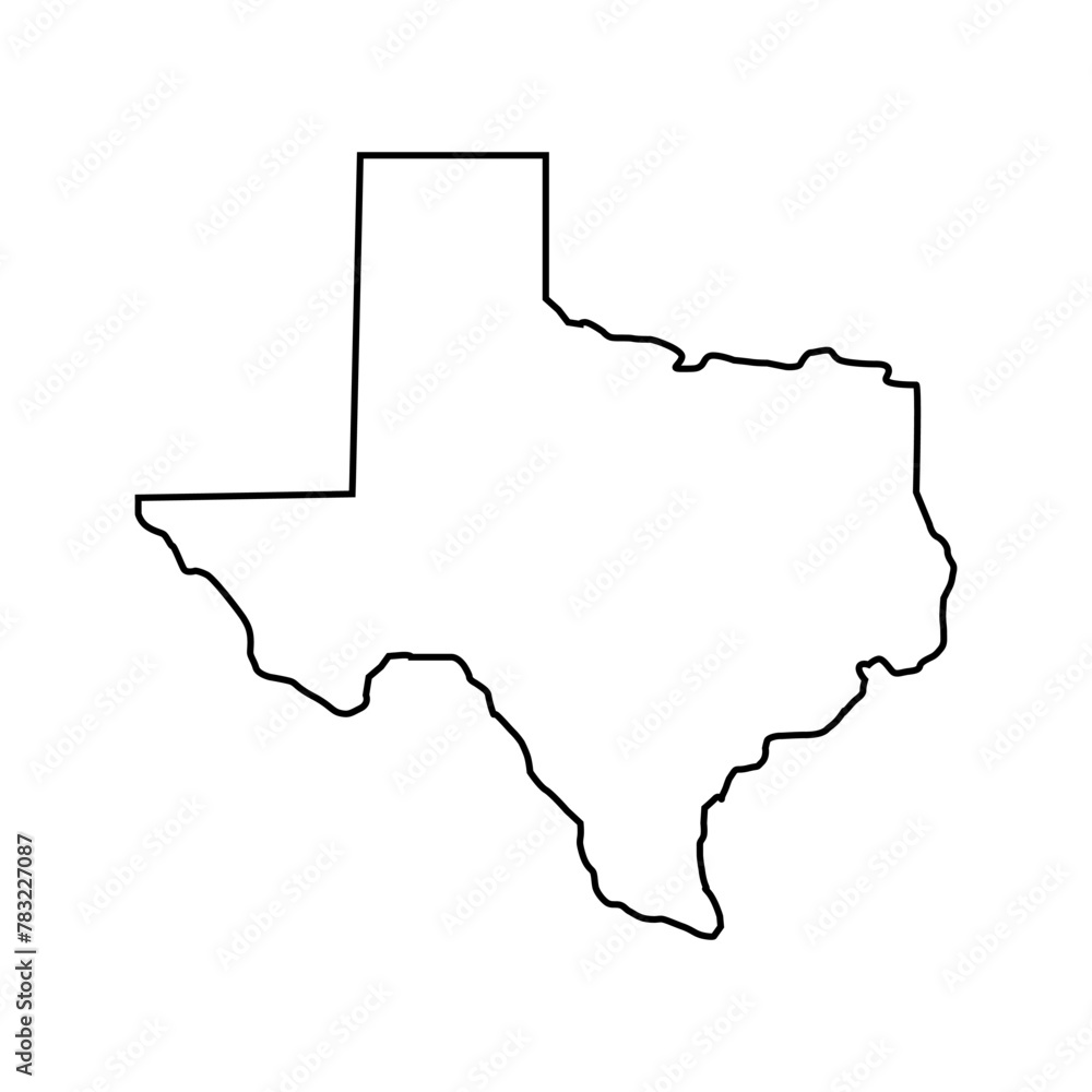 Texas outline map Stock Vector | Adobe Stock